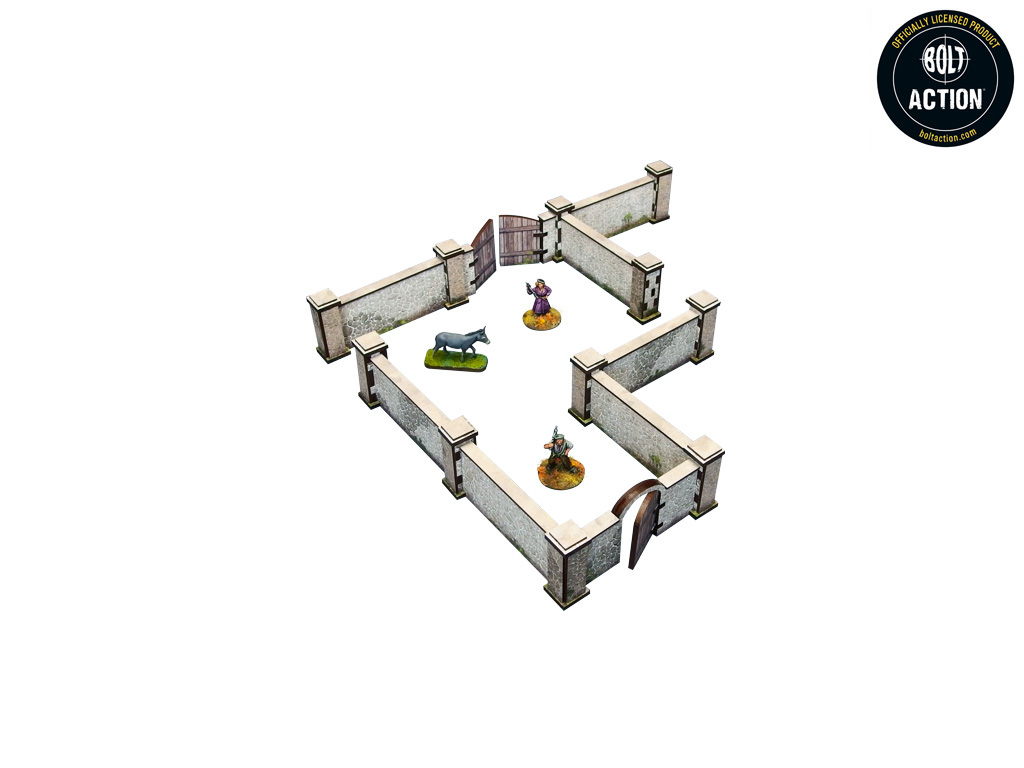 WW2 Normandy Stone Wall w/ Gate (High) (28mm) – Historic-One